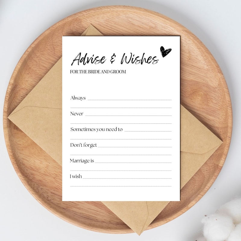 Wedding Advice Cards - Etsy
