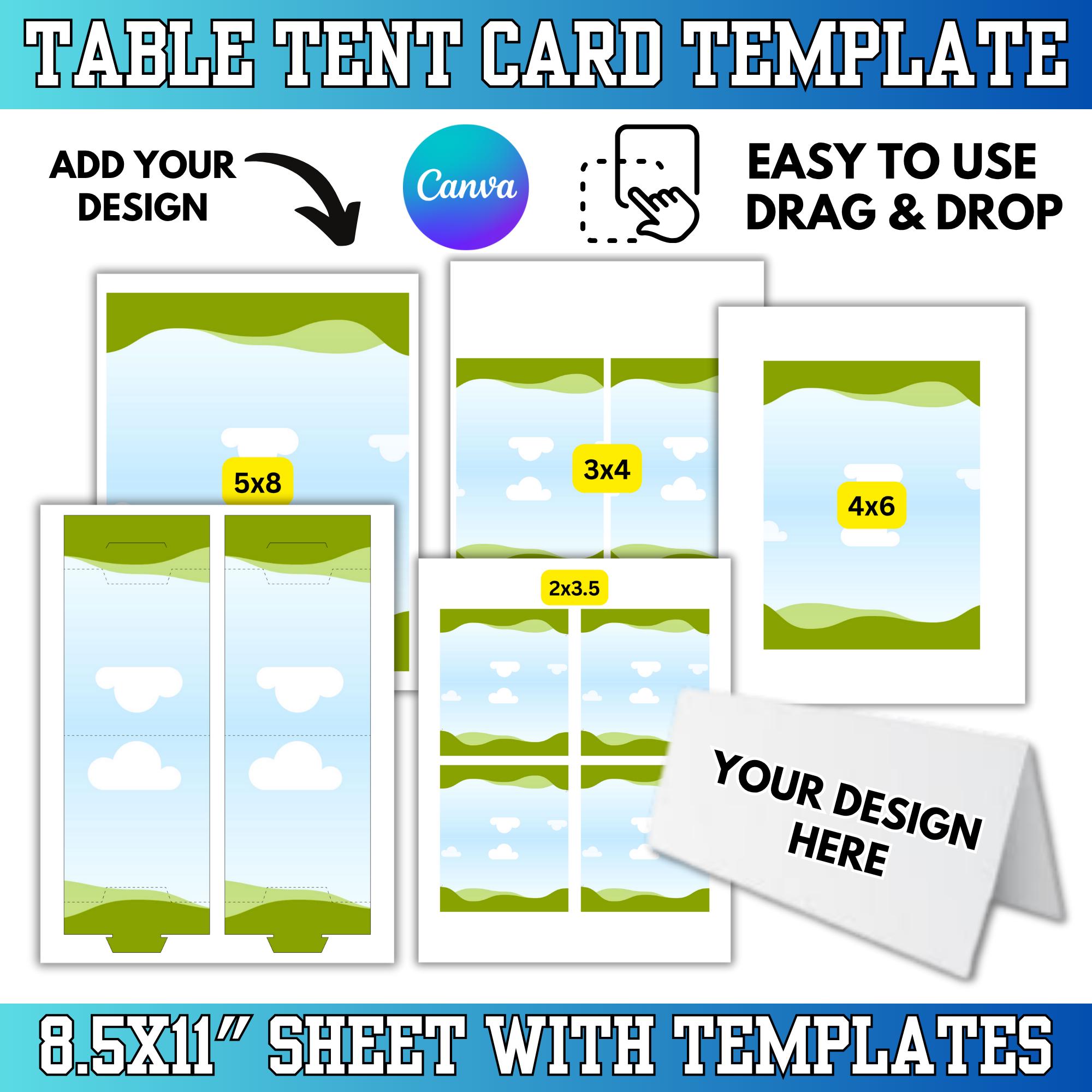 Table Tent Card Bundle Editable Canva Template: Editable Food Labels - Etsy