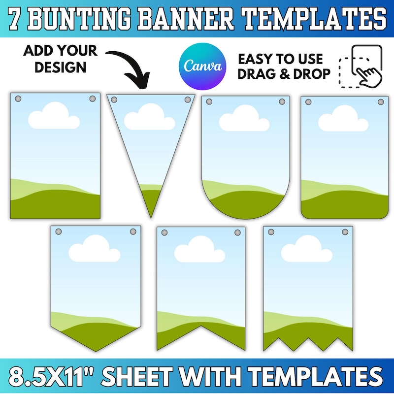Feathered Flags Template - Etsy