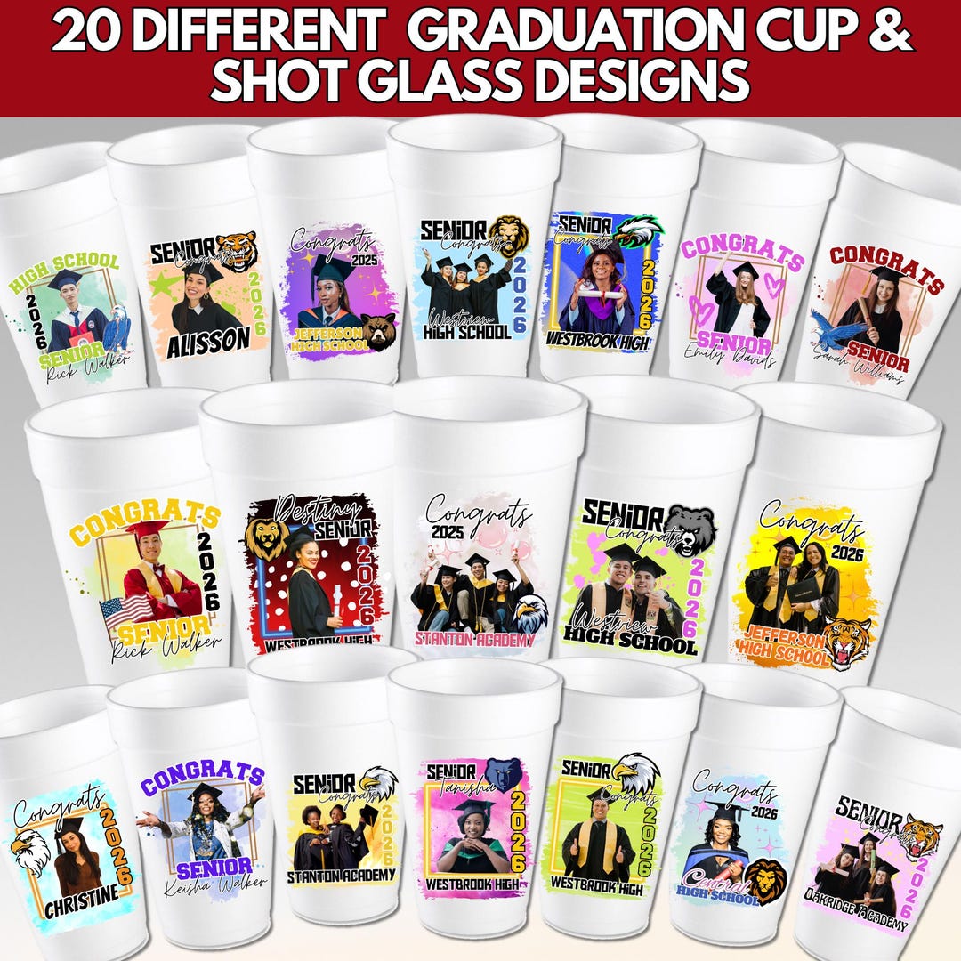 Graduation Styrofoam Cup Bundle Canva Template: Grad Desıgn, Shirt Cups ...