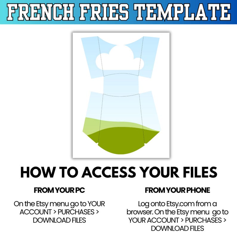 French Fries Box Template: Printable Snack Packaging (canva Editable ...