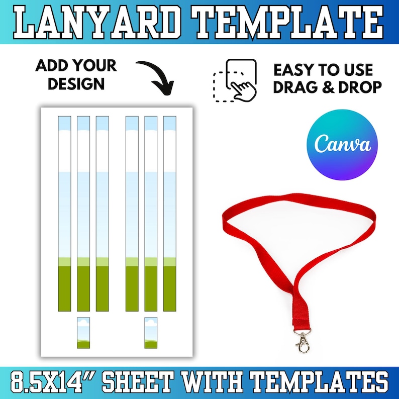 Lanyard Canva Template for Sublimation: Printable Neck Lanyard - Etsy