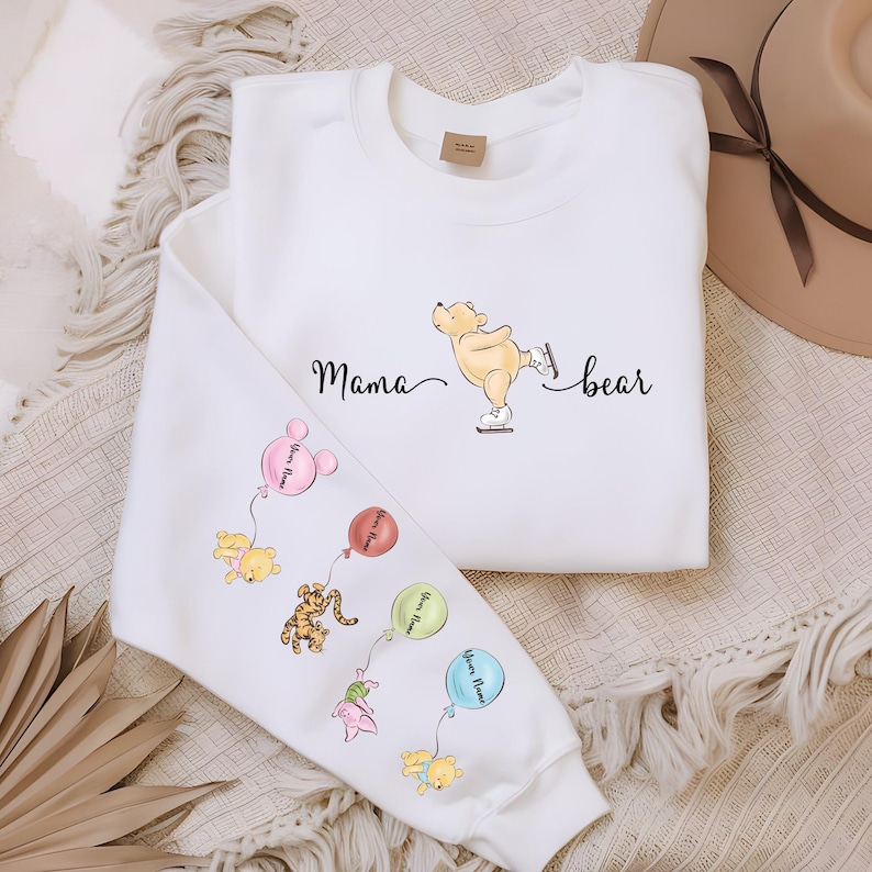 Classic Winnie the Pooh Mama Png, Ice Skating Mama Png, Honey Bear Mama ...