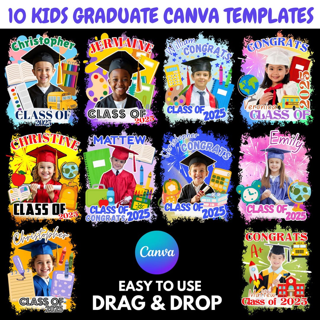 Kids Graduation Shirt Canva Template: Pre-k School Elementary Grad ...