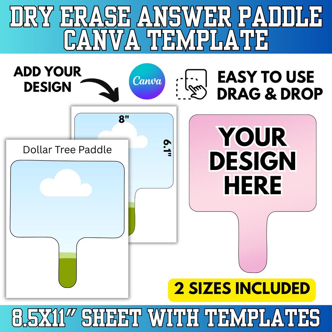 Dry Erase Answer Paddle Template: Graduation Fan Editable Canva - Etsy