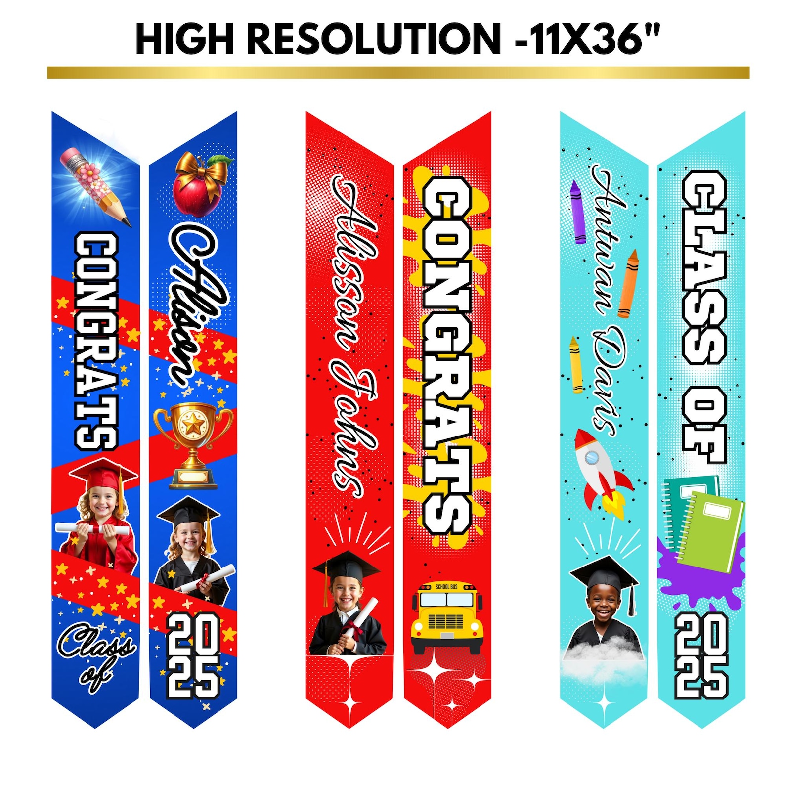 Kids Graduation Stole Template: Pre-k Grad Stole Editable Canva Design ...