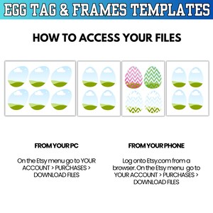 Editable Easter Egg Canva Template: Egg Ornament Tag, Frame Bundle - Etsy