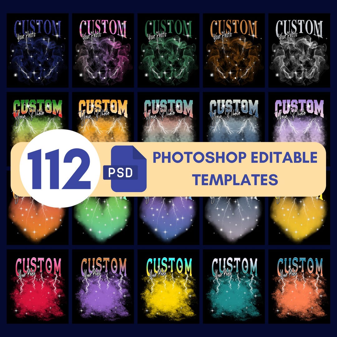 Custom Bootleg T-shirt Design Templates: 112 Editable Photoshop (PSD ...