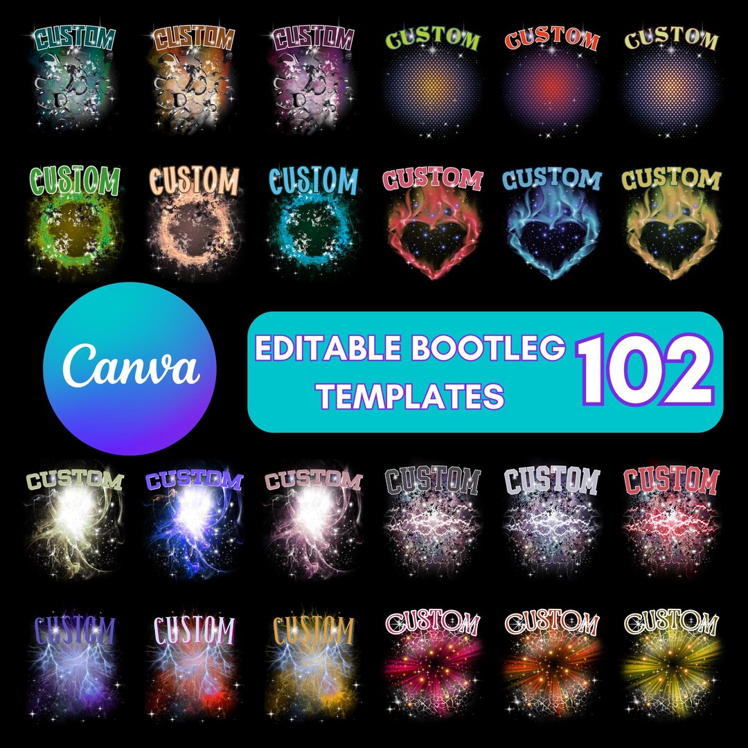 102 Custom Bootleg Shirt Editable Canva Template, Custom Rap Tee ...