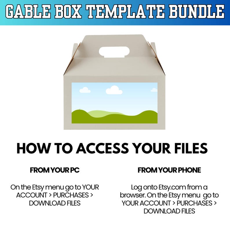 Gable Box Label Canva Templates: Party Favor Box Front Labels Template ...
