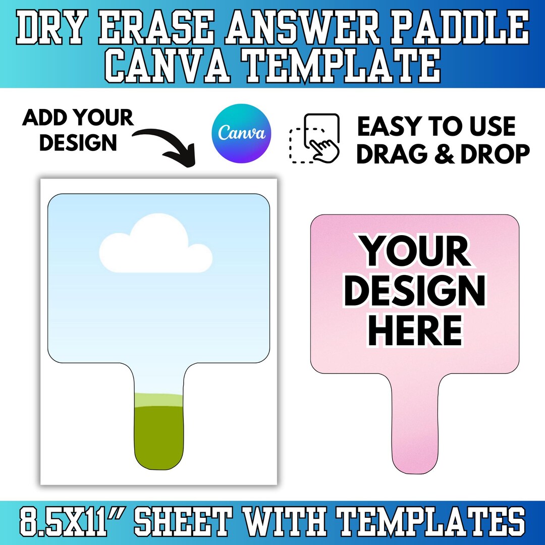 Dry Erase Answer Paddle Template: Graduation Fan Editable Canva - Etsy