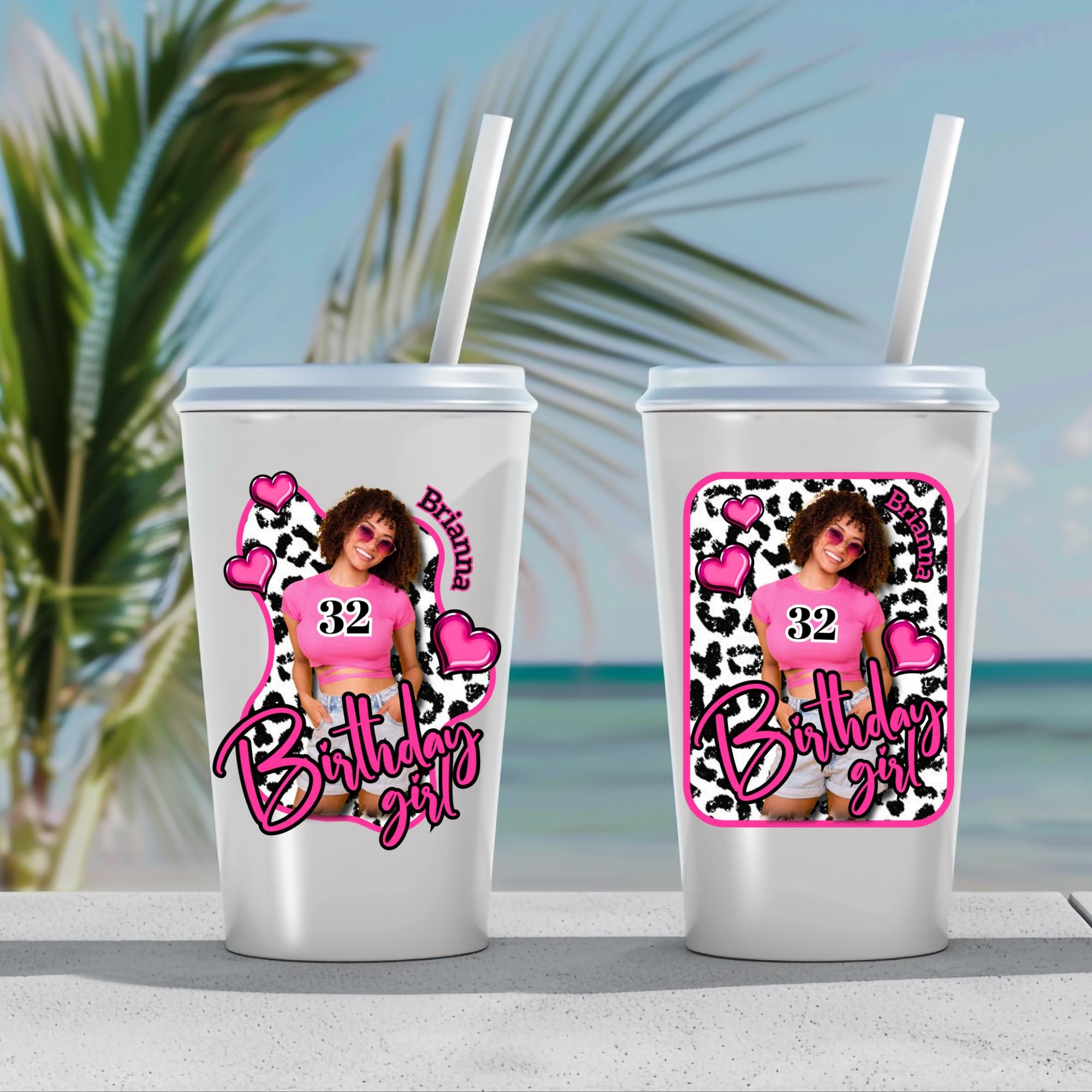 Leopard Pink Birthday Party Templates: Canva Party Favor Pack ...