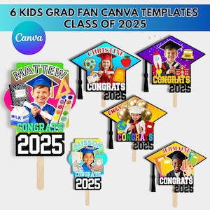 Kids Graduation Canva Editable Graduation Fan Template, Class of 2025 ...