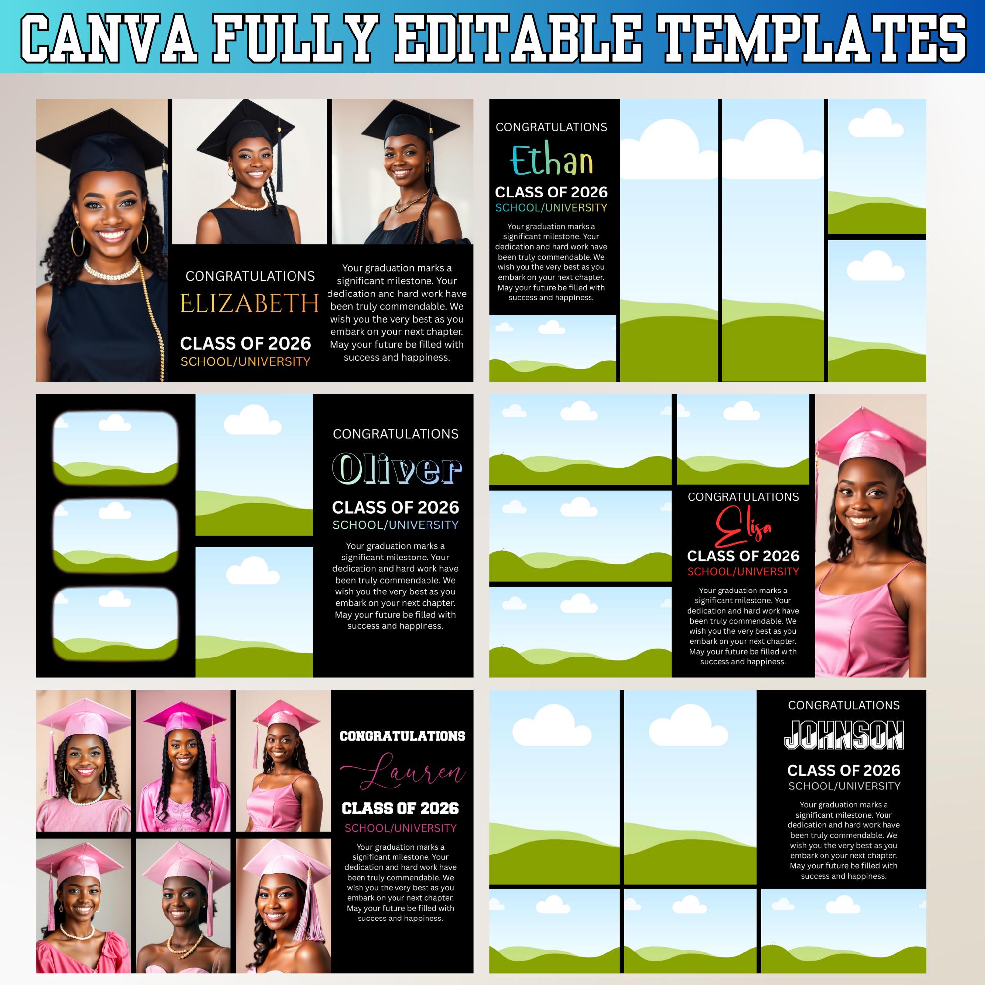 Full and Half Page Yearbook Ad Canva Editable Template: Senior Yearbook ...