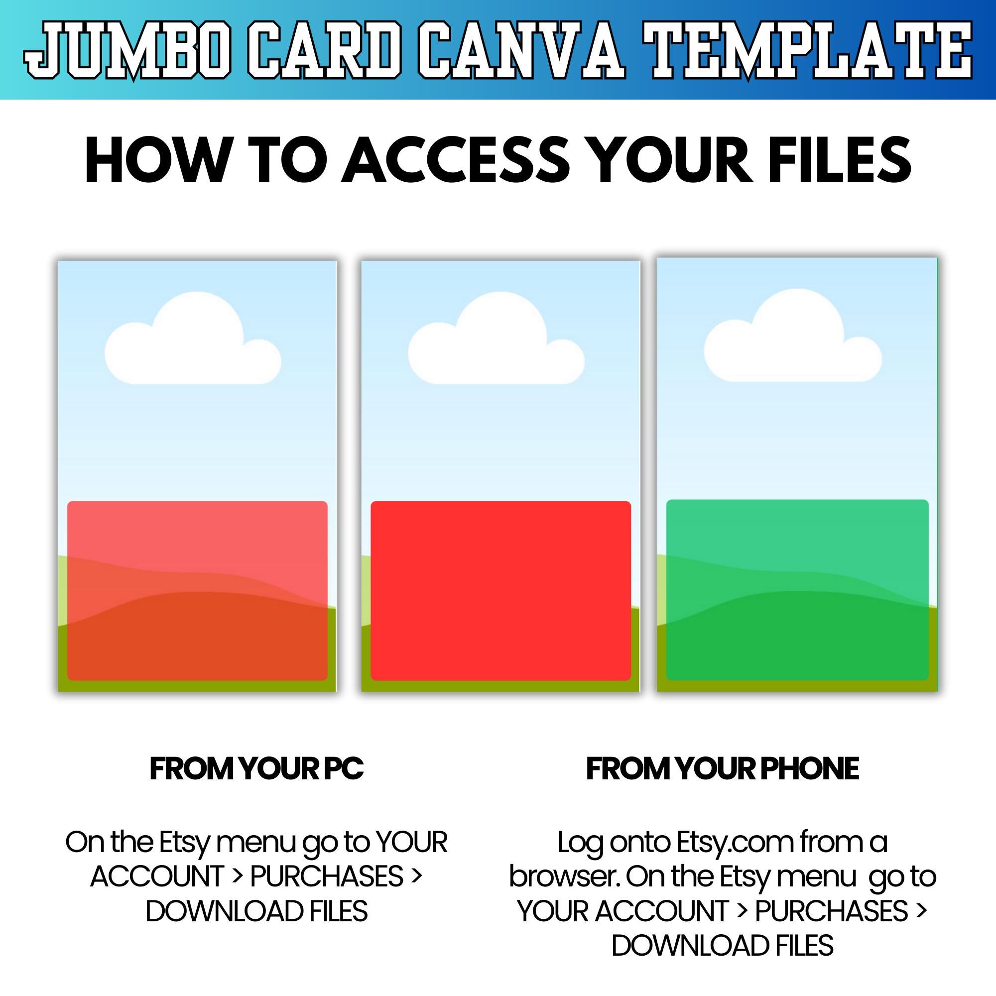 Jumbo Card Canva Editable Template: Blank Gift Card Templates ...