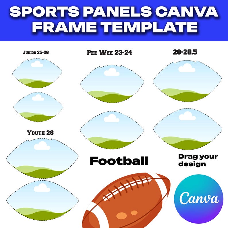 Sports Panel Canva Editable Template Bundle: Football Baseball ...