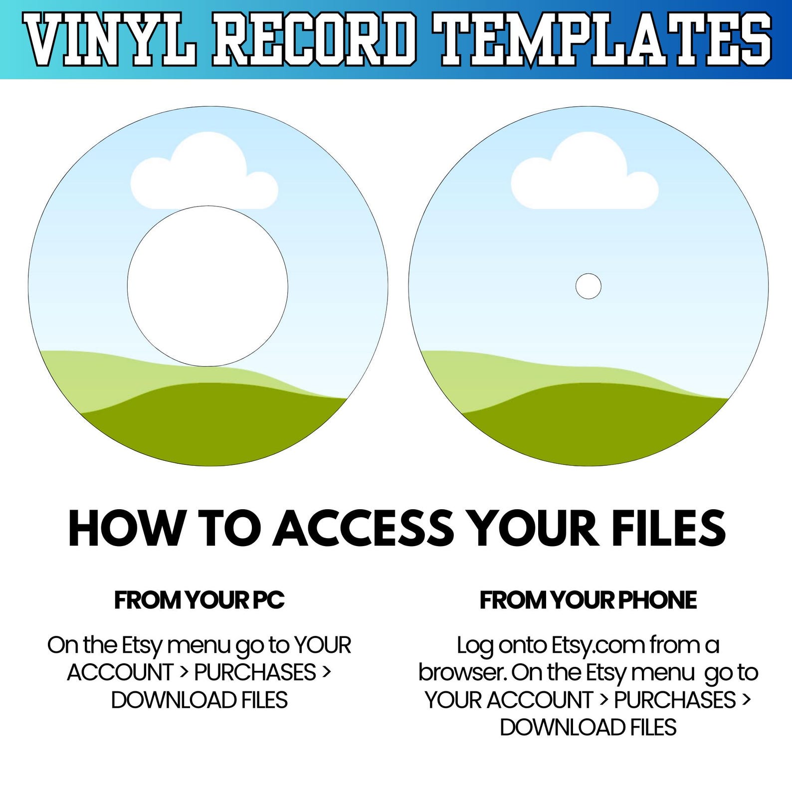 5 Vinyl Record Label Canva Templates: Vinyl Records Sticker Template - Etsy
