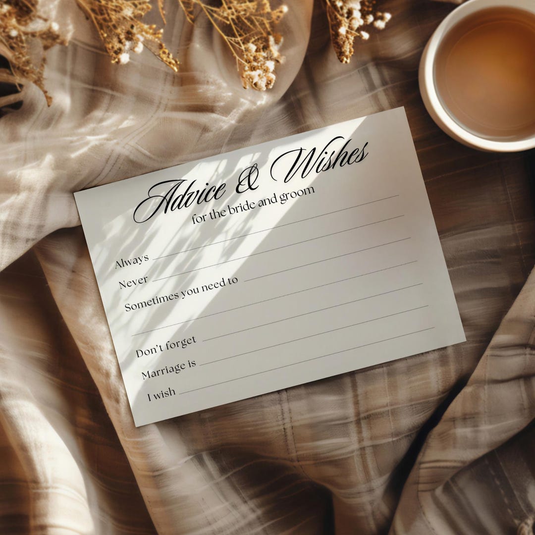 Advice for the Bride and Groom, Wedding Advice Cards, Bridal Shower ...