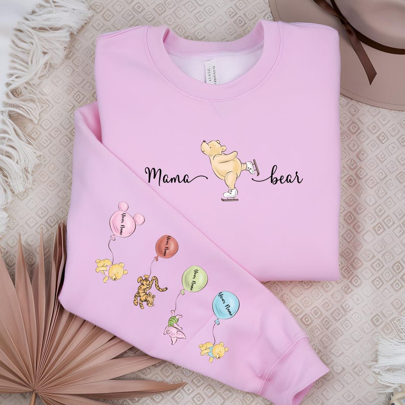 Classic Winnie the Pooh Mama Png, Ice Skating Mama Png, Honey Bear Mama ...
