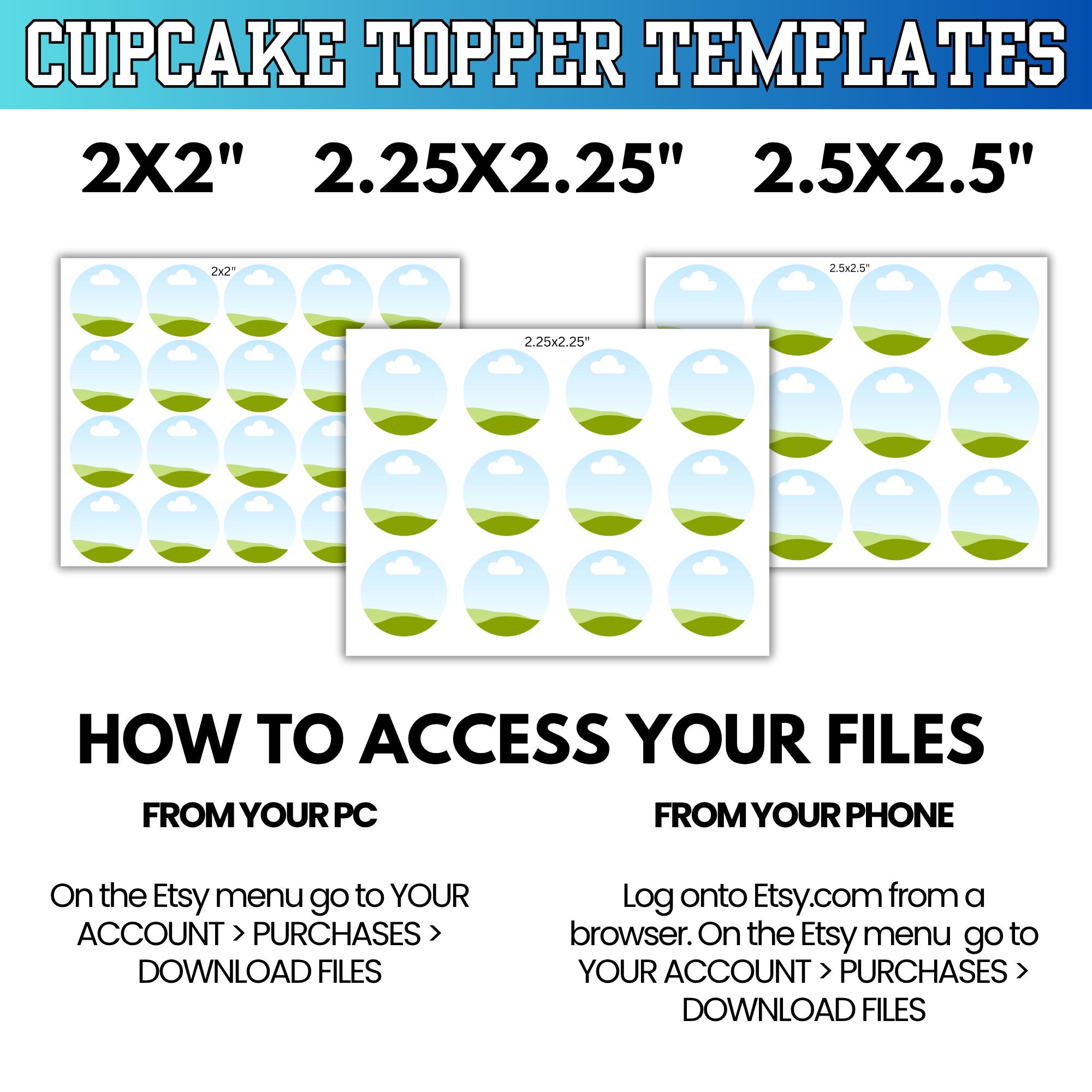 3 Cupcake Toppers Canva Template: Editable Cupcake Frame - Etsy