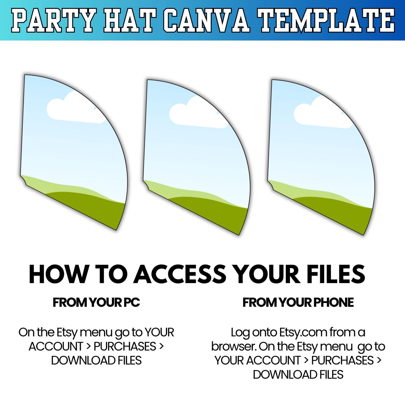 Editable DIY Party Hat Template: Custom Birthday Design, Paper Hat ...