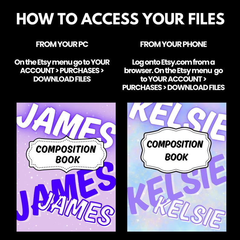 Editable Composition Notebook Cover Templates: Back to School Names ...