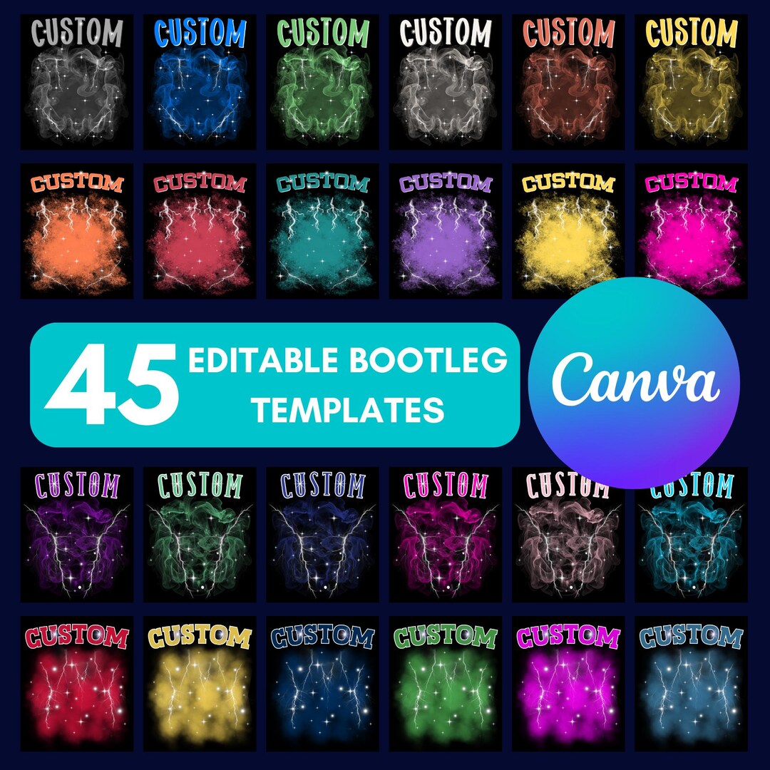 45 Custom Bootleg Shirt Editable Canva Template, Custom Rap Tee Bootleg ...
