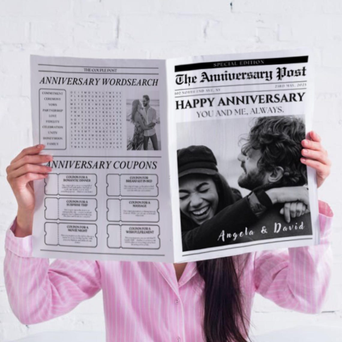 Anniversary Newspaper Template: Customizable Couple Newspaper Gift ...