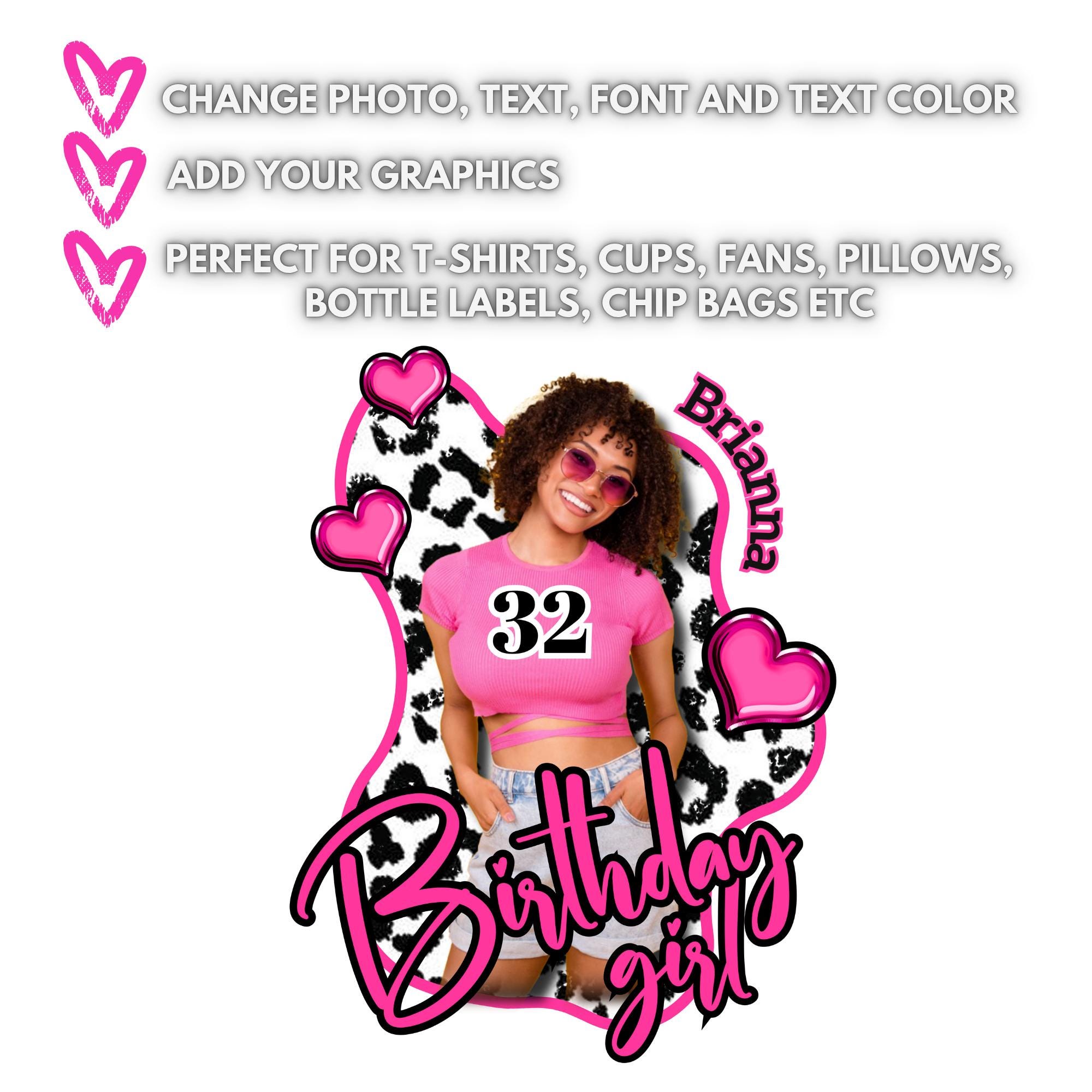 Leopard Pink Birthday Party Templates: Canva Party Favor Pack ...