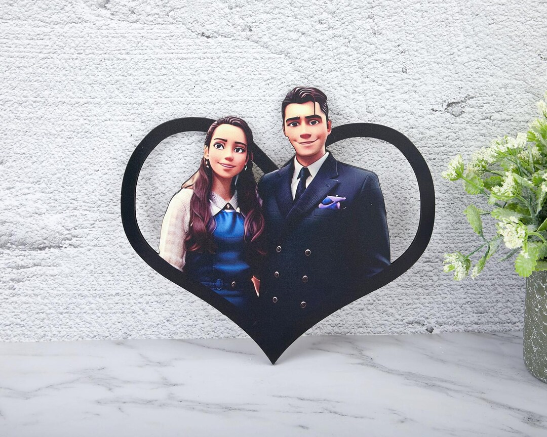 Custom Couple Pixar Style 3D Photo Frame,cartoon Portrait Photo ...