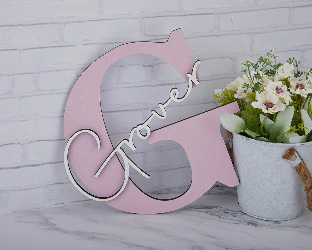 Personalized Letter Capitalized Name Sign,custom Initials Family Name ...