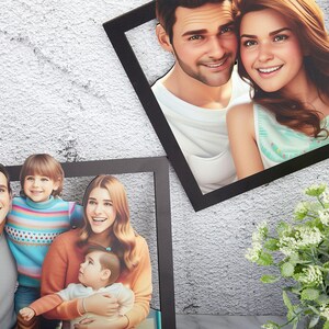 Personalized Family Pixar Style 3D Photo Frame,cartoon Portrait Photo ...