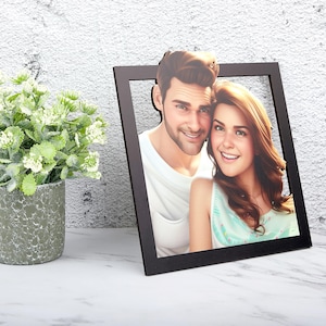 Personalized Family Pixar Style 3D Photo Frame,cartoon Portrait Photo ...