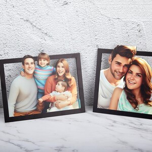 Personalized Family Pixar Style 3D Photo Frame,cartoon Portrait Photo ...
