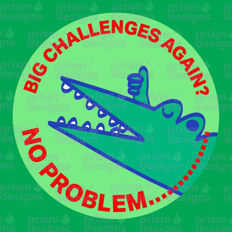 Sanrio Big Challenges Again? No Problem Sticker | 3" Holographic ...