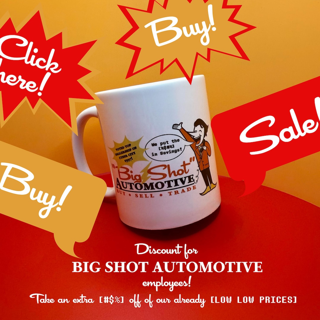 Spamton's BIG SHOT AUTOS Mug | Deltarune | Dishwasher + Microwave Safe ...