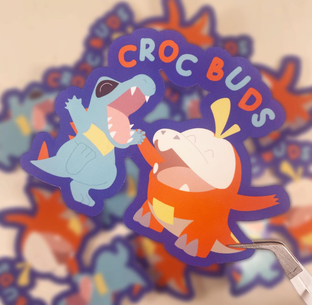 Pokémon Totodile & Fuecoco Sticker, Pokemon Merch, 3 Glossy or ...