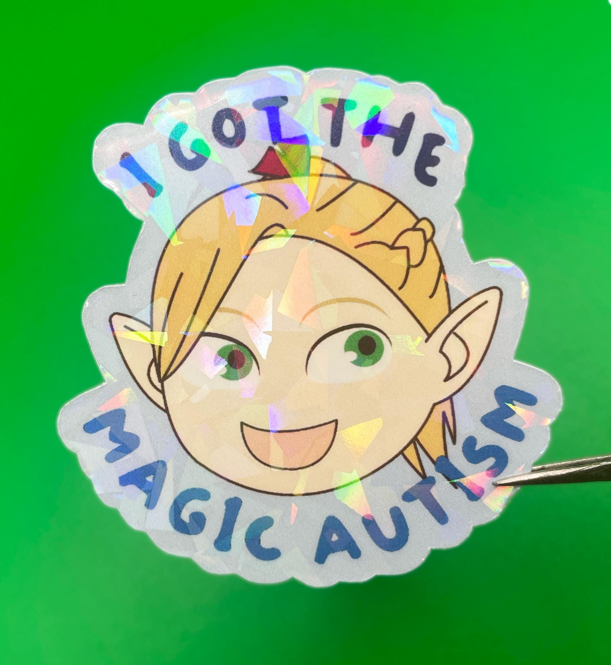 Delicious in Dungeon Marcille I Got the Magic Autism 2" Sticker Glossy ...