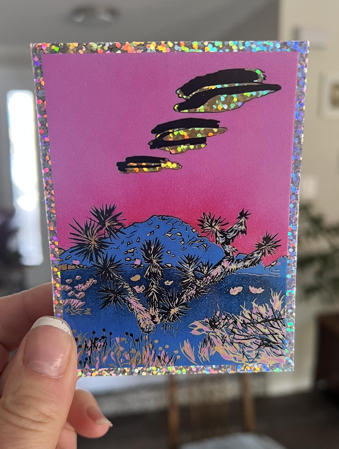 Lenticular Glitter Sticker - Etsy