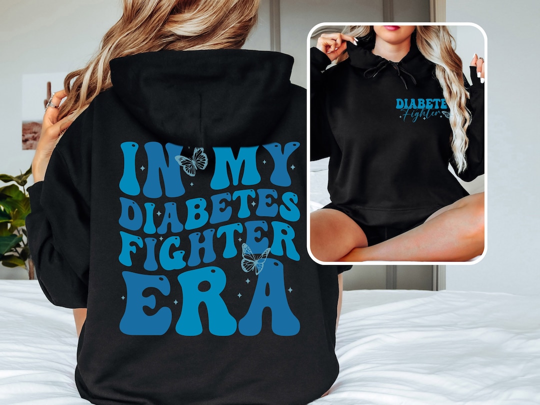 In My Diabetes Fighter Era Hoodie, Diabetes Awareness Hoodie, Blue ...