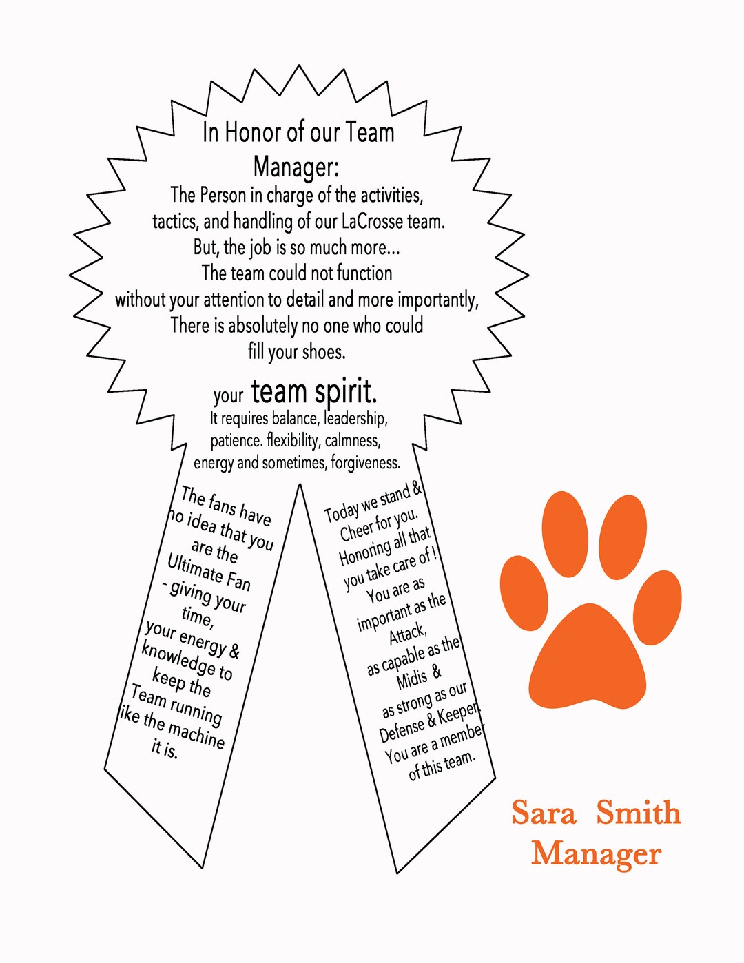 Lacrosse Team Managers Thank You Poem - Etsy