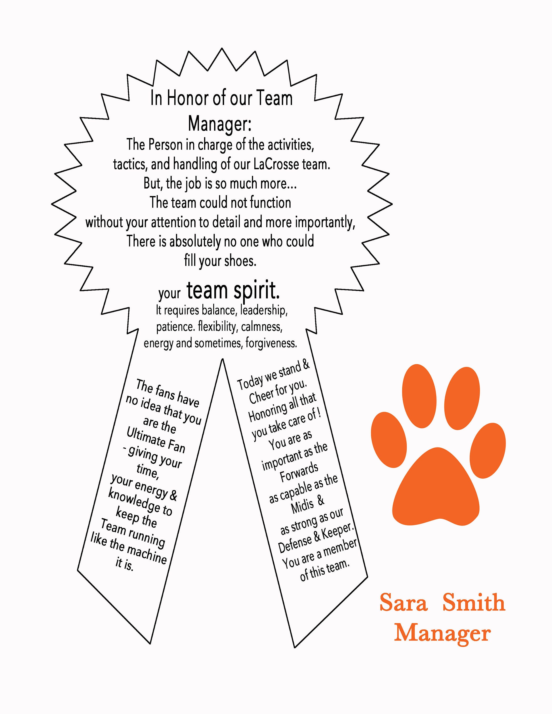 Soccer Team Managers Poem - Etsy