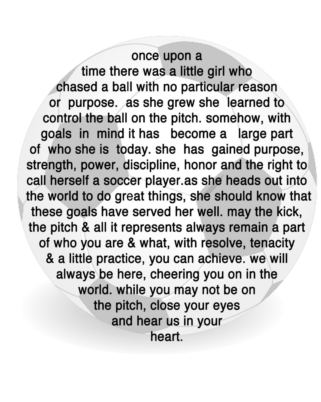 Ladies Soccer Poem, Soccer Poem for Graduates, High School Grad ...