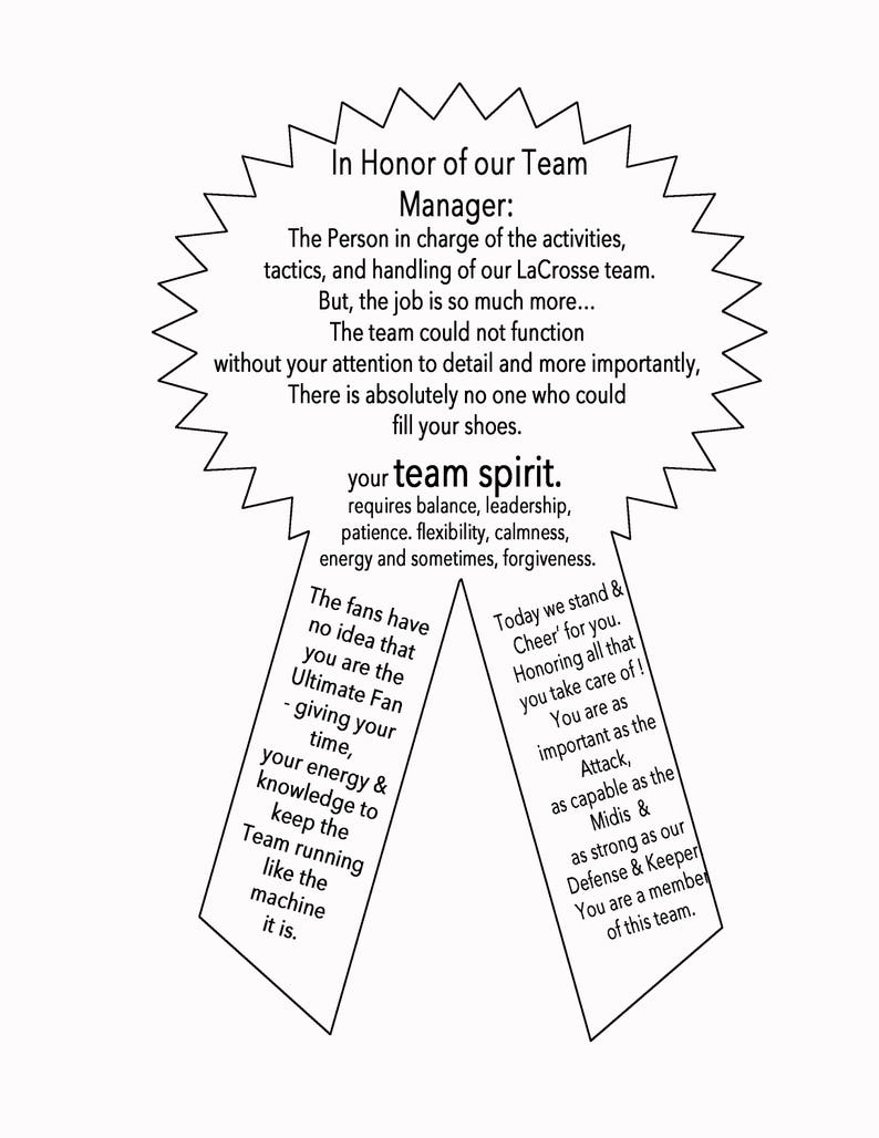 Lacrosse Team Managers Thank You Poem - Etsy