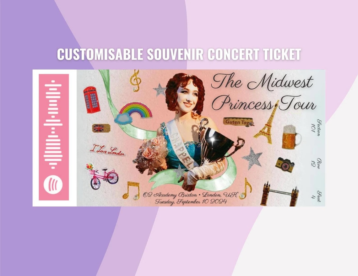 Chappell Roan the Midwest Princess 2024 Europe Tour Personalised ...