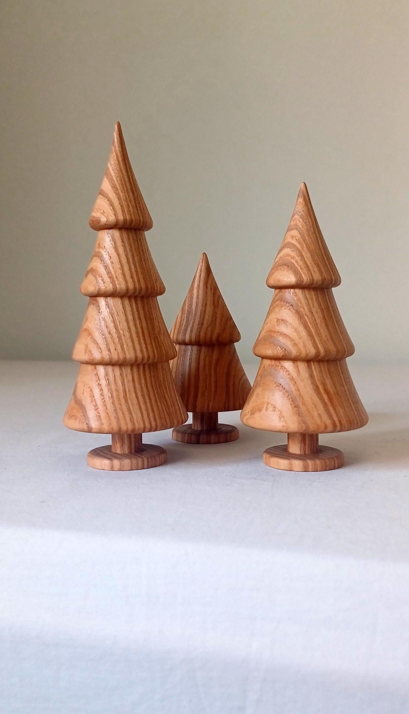 Wooden Christmas Trees Table Holiday Decor for Home Handmade Wooden ...