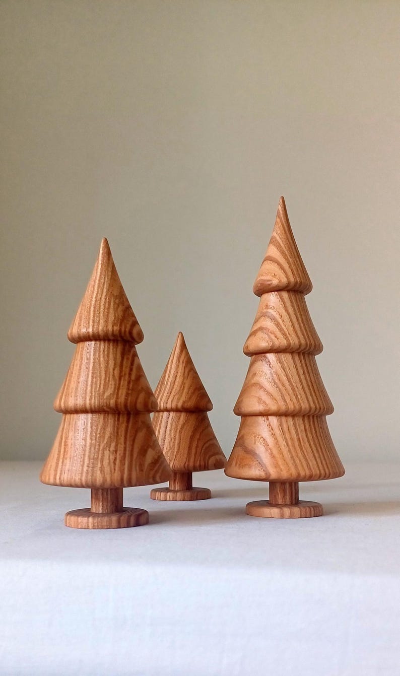 Wooden Christmas Trees Table Holiday Decor for Home Handmade Wooden ...