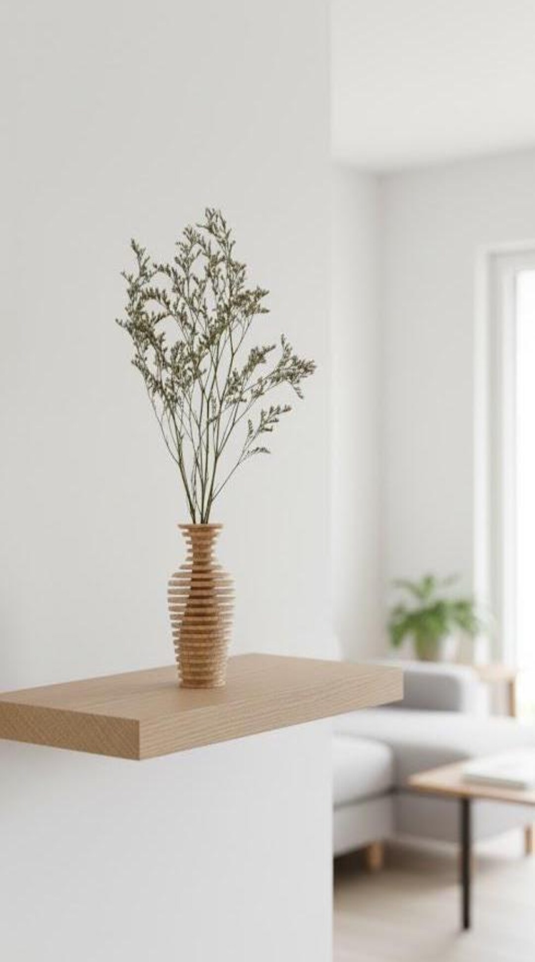 Handmade Wooden Small Vase Modern Wedding Gift Carved Vase Vase for ...
