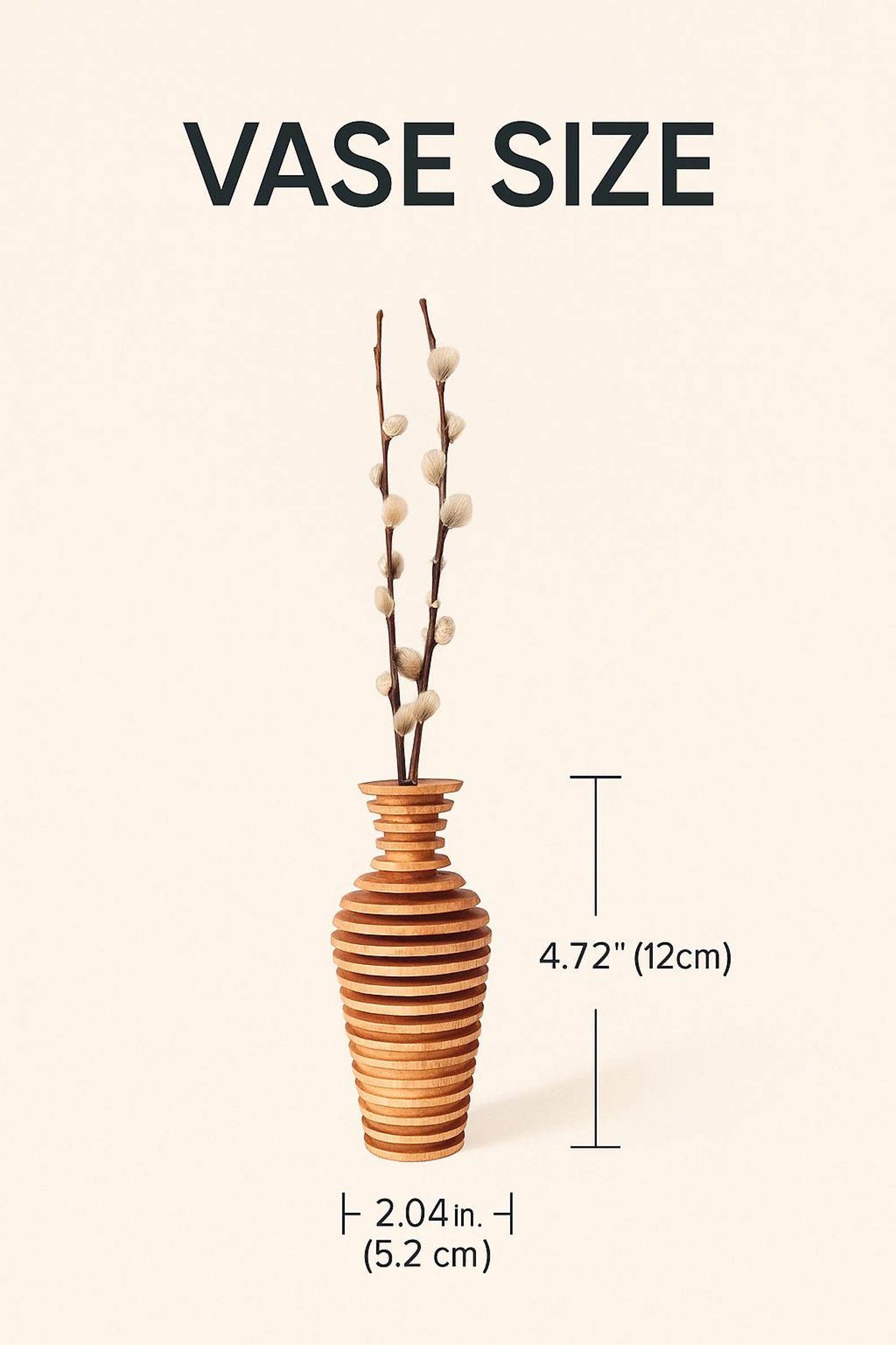 Handmade Wooden Mini Vase – Modern Carved Flower Vase, Wedding Gift ...