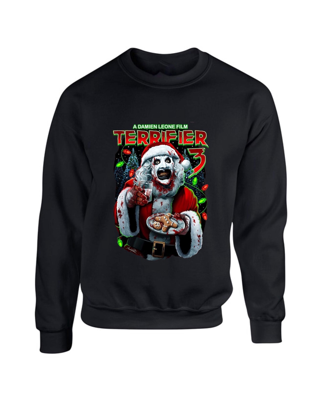 Terrifier 3 Christmas Horror Movie Jumper Art the Clown Scary Iconic ...